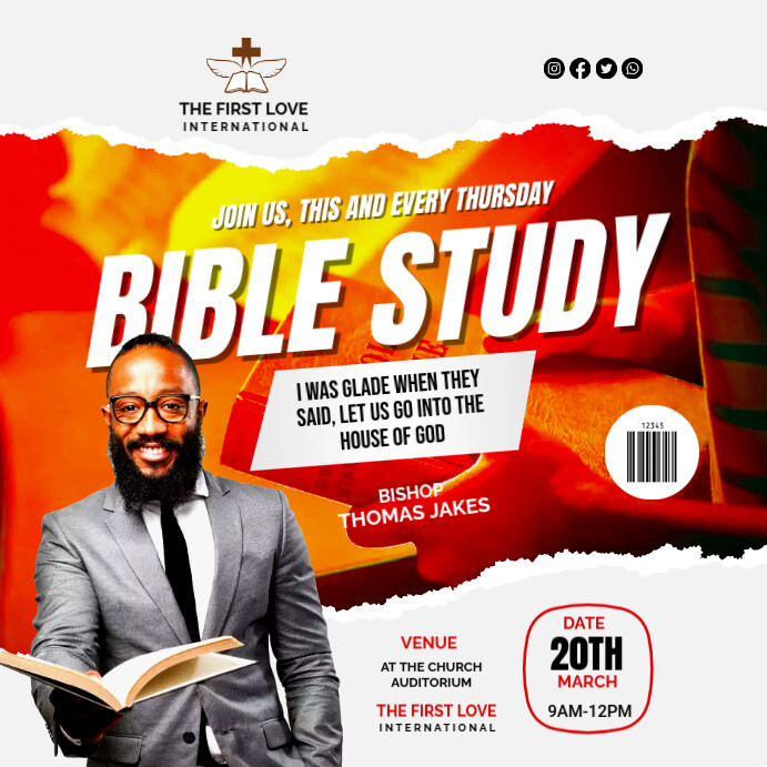 Bible Study Template | PosterMyWall