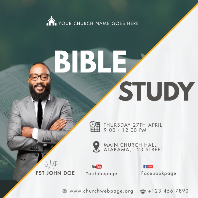 Bible Study Template | PosterMyWall