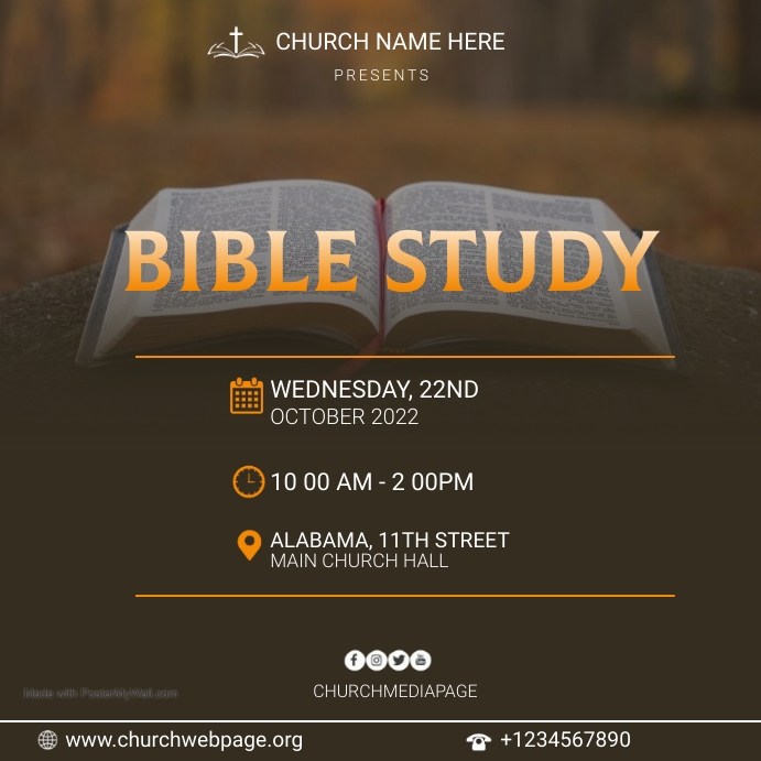 Bible Study Template | PosterMyWall