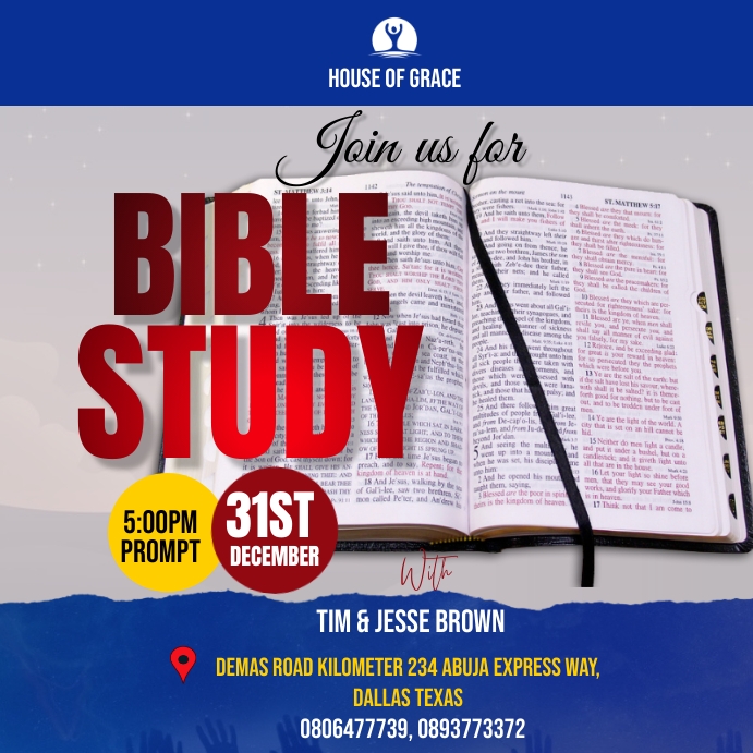 Plantilla de bible study | PosterMyWall