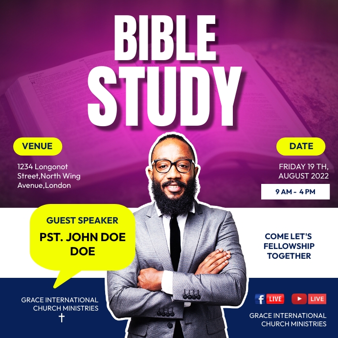 BIBLE STUDY Template | PosterMyWall