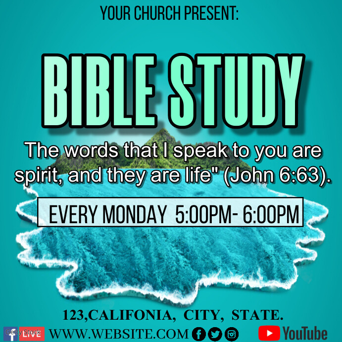Plantilla de Bible study design template | PosterMyWall