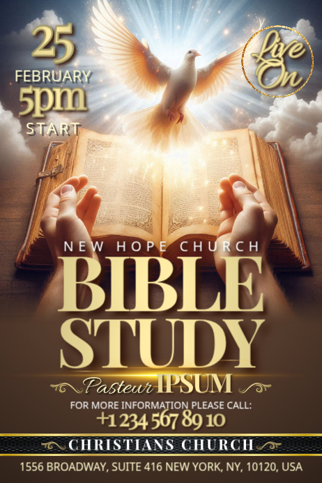 Bible Study Event Banner 4' × 6' Template | PosterMyWall