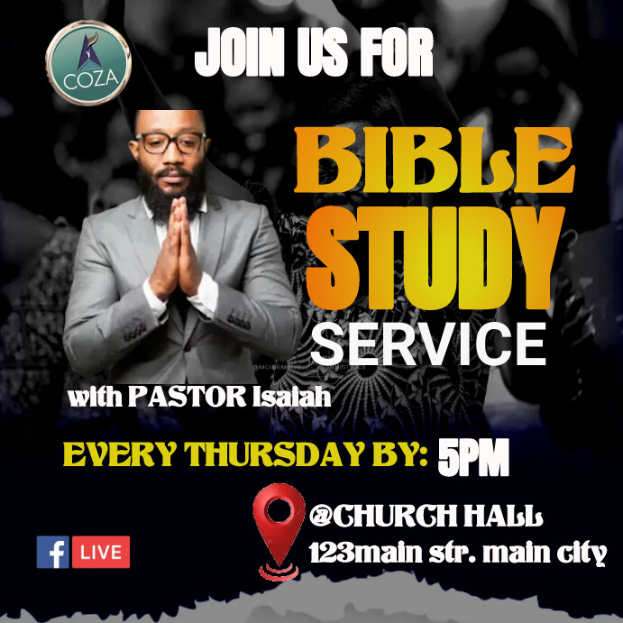 Plantilla de Bible study event flyer | PosterMyWall