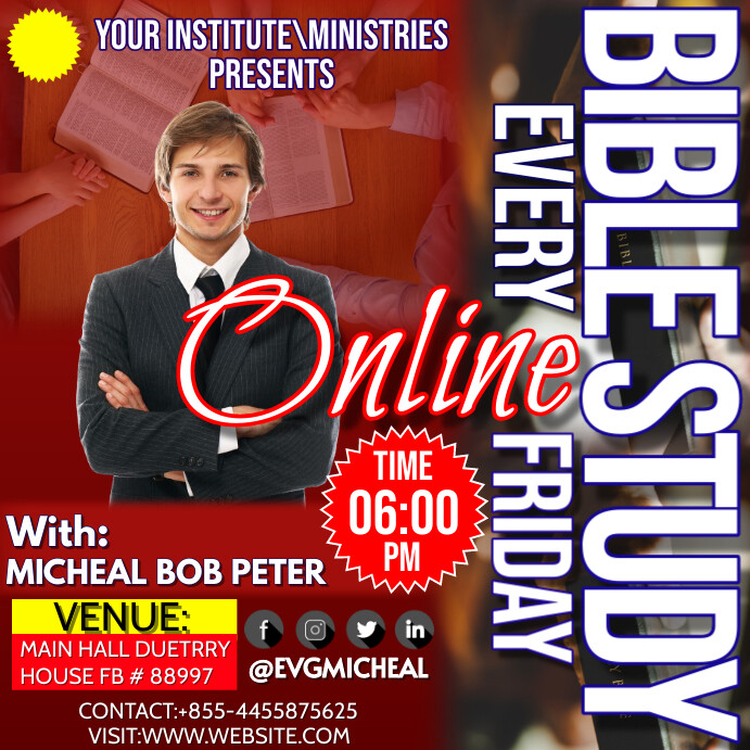 bible study every friday intagram post Template | PosterMyWall