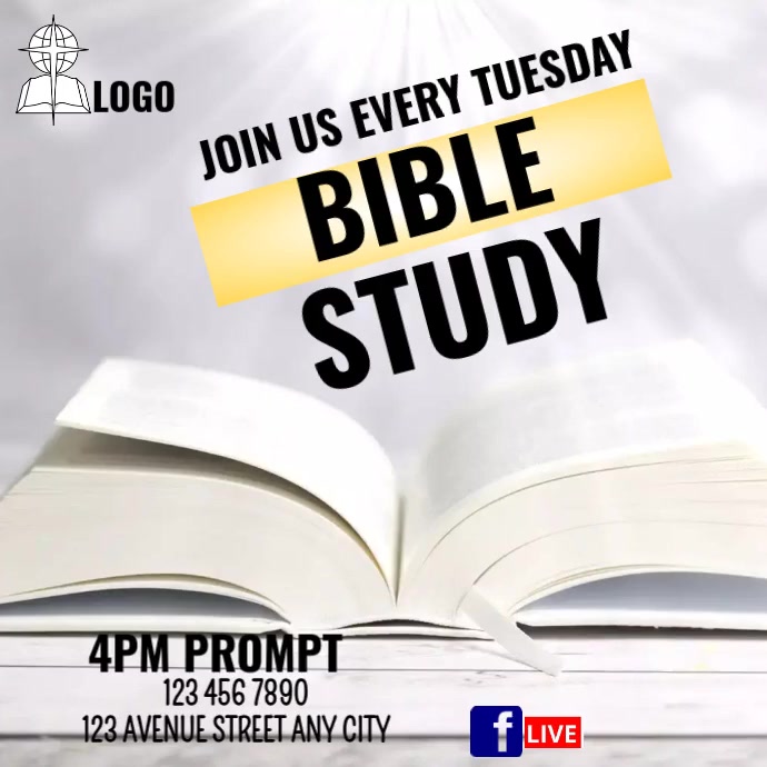 BIBLE STUDY FLYER (4) Template | PosterMyWall