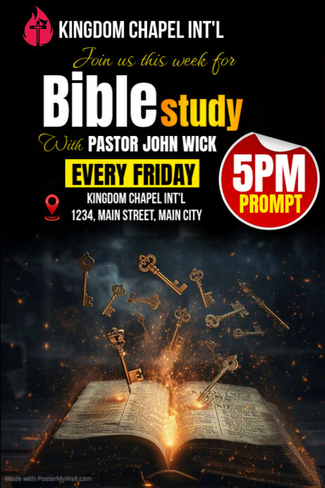 bible study flyer Template | PosterMyWall