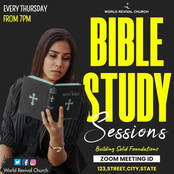 Bible study flyer Template | PosterMyWall