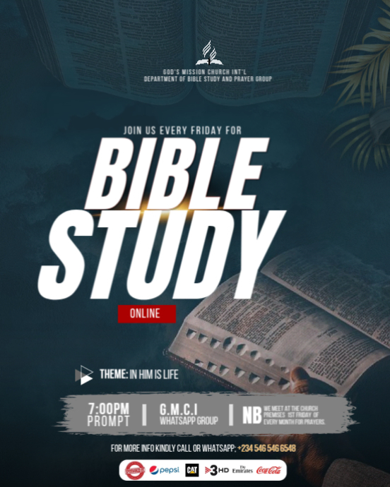 BIBLE STUDY FLYER DESIGN TEMPLATE | PosterMyWall