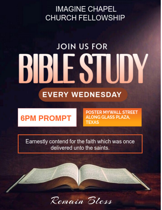 Bible study flyer design template | PosterMyWall