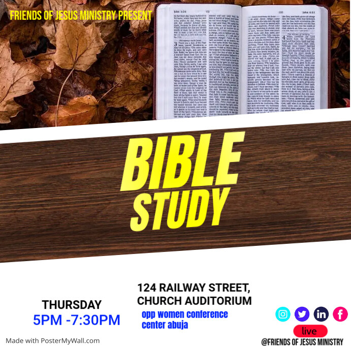 Bible study flyer Template | PosterMyWall