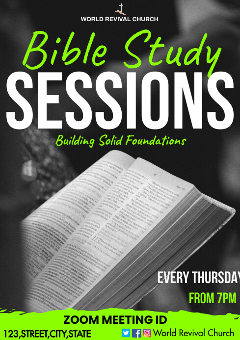 Bible study flyer Template | PosterMyWall