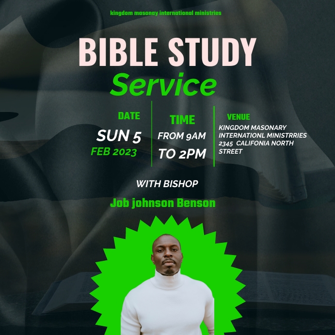 BIBLE STUDY FLYER POSTER TEMPLATE | PosterMyWall