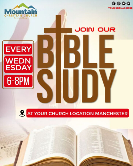 BIBLE STUDY FLYER TEMPLATE | PosterMyWall