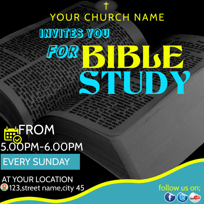 bible study flyer template | PosterMyWall