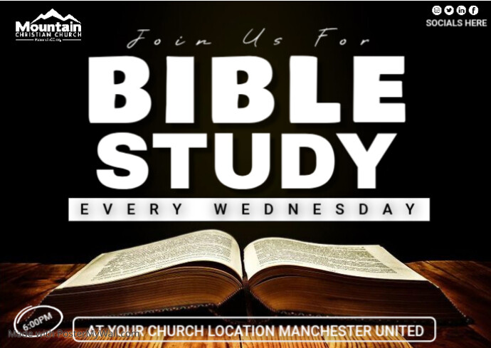 BIBLE STUDY FLYER TEMPLATE | PosterMyWall