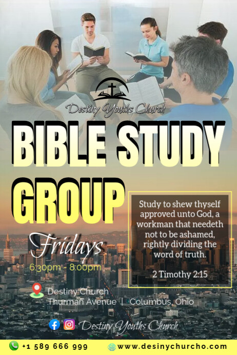 Bible Study Group Church Meeting Event flyer | PosterMyWall