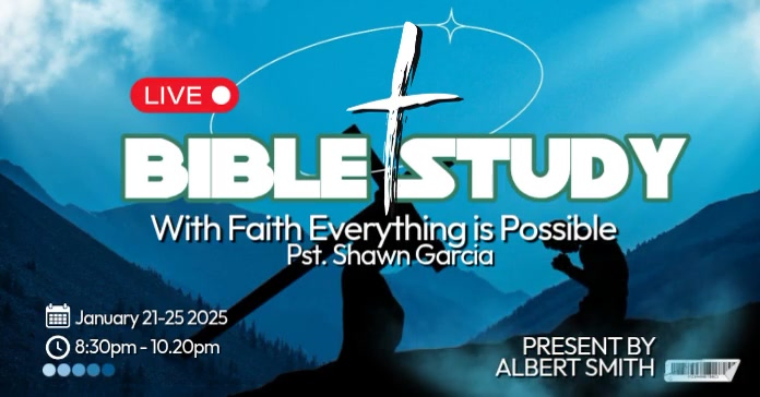 Bible Study Live – Faith Is Possible Template | PosterMyWall