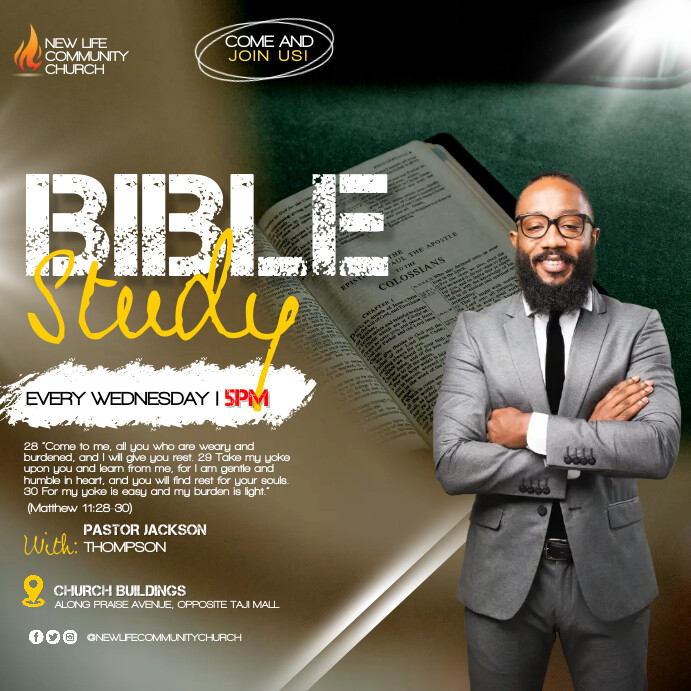 Bible study poster Template | PosterMyWall