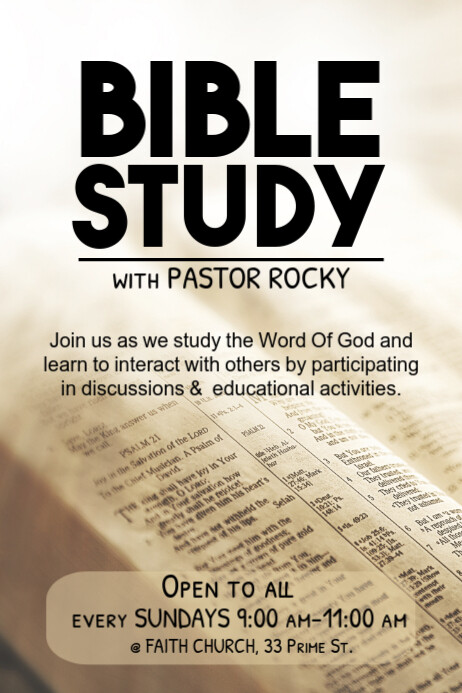 Bible study poster Template | PosterMyWall