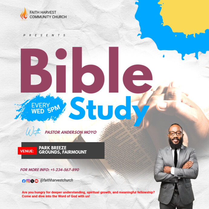 Copy of Bible Study Poster | PosterMyWall
