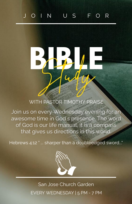 Poster Studi Alkitab Templat | PosterMyWall