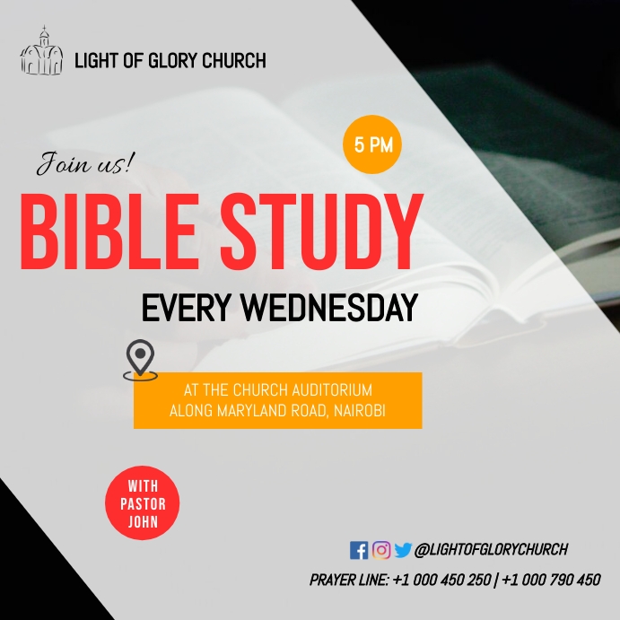 BIBLE STUDY POSTER Template | PosterMyWall