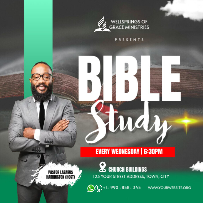 Bible study poster Template | PosterMyWall