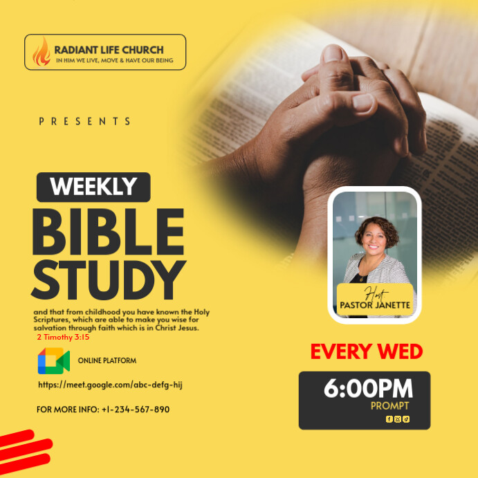 Bible Study Poster Template | PosterMyWall