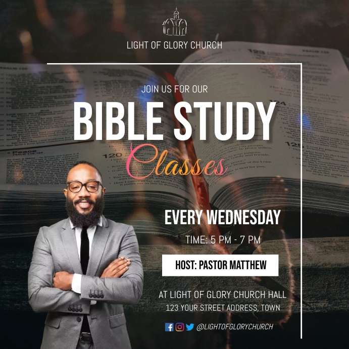BIBLE STUDY POSTER Template | PosterMyWall