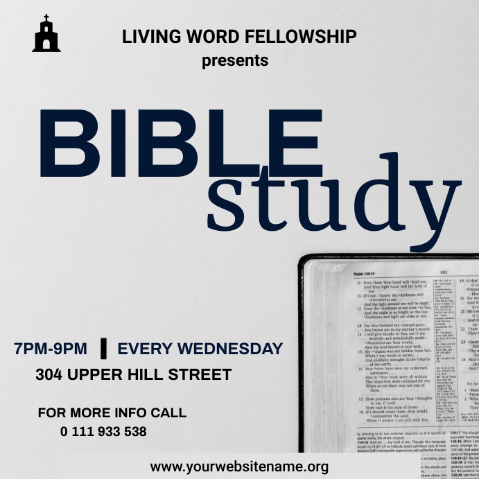 Bible Study poster Template | PosterMyWall