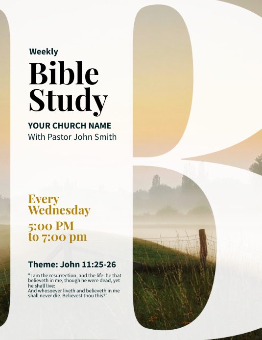 Bible Study Poster Template | PosterMyWall