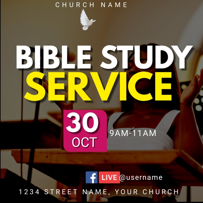 Bible study poster Template | PosterMyWall