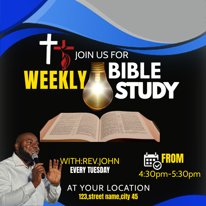 Bible Study poster template | PosterMyWall