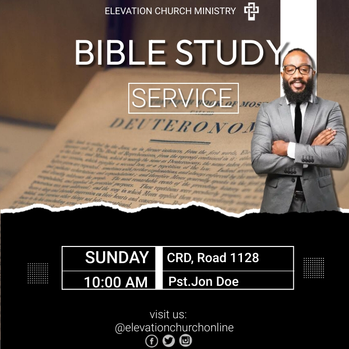 BIBLE STUDY SERVICE (9) Template | PosterMyWall