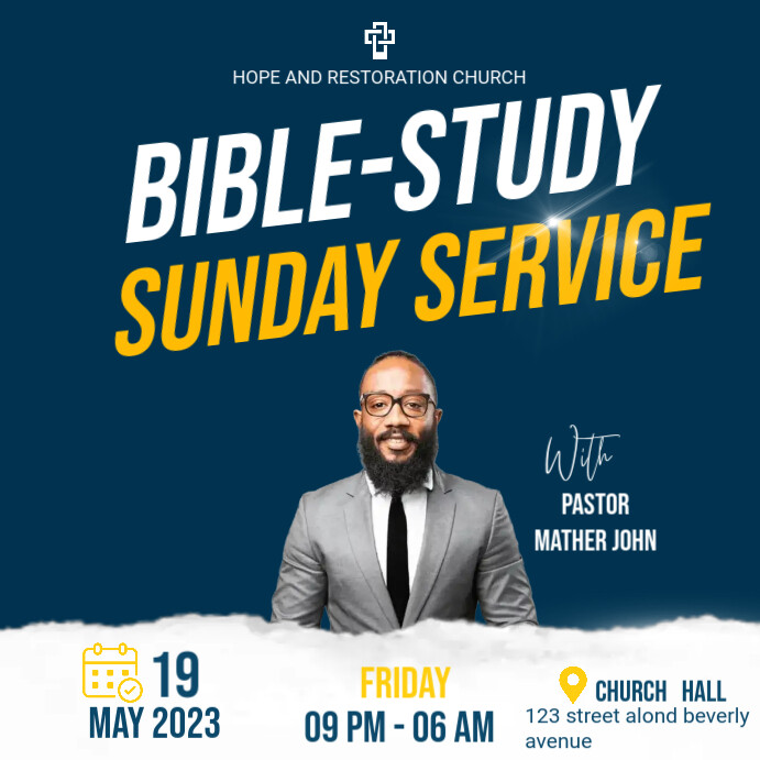 Bible study service Template | PosterMyWall
