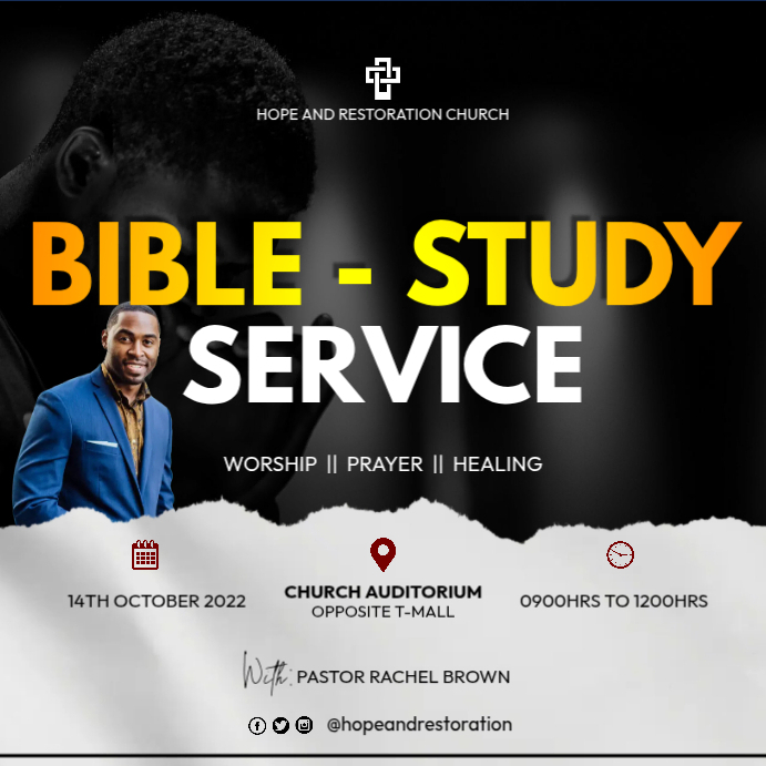 Plantilla de Bible study service | PosterMyWall