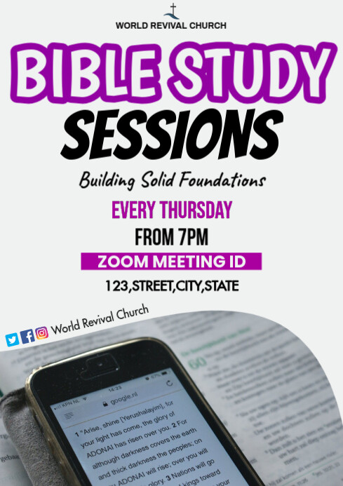Copy of Bible study service | PosterMyWall
