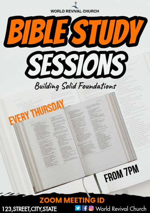 Copy of Bible study service | PosterMyWall