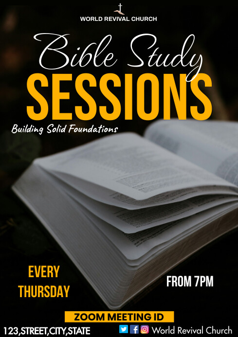 Plantilla de Bible study service flyer | PosterMyWall