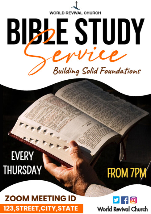 Copy of Bible Study service flyer | PosterMyWall