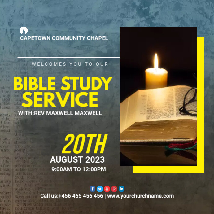bible study service flyer template (1) | PosterMyWall