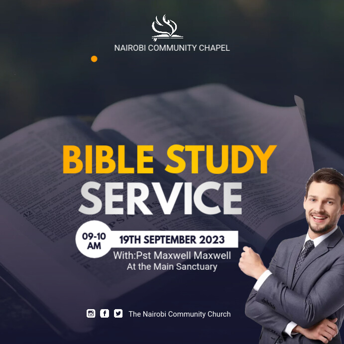 Plantilla de bible study service flyer template | PosterMyWall