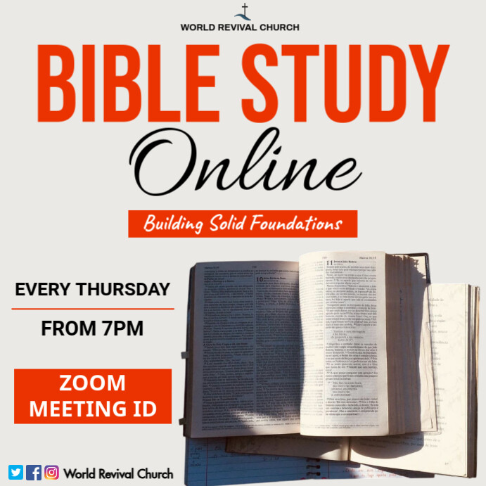 Copy of Bible study service online | PosterMyWall