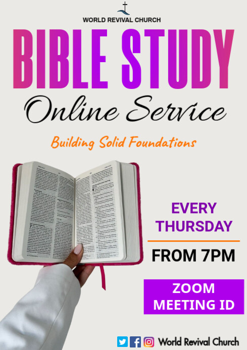 Copy of Bible study service online | PosterMyWall
