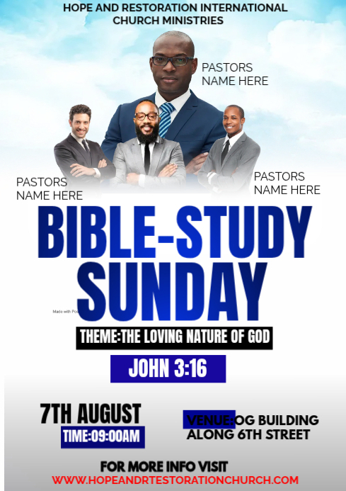 bible study sunday Template | PosterMyWall