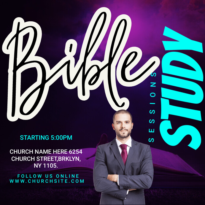 Plantilla de Bible study/sunday service/church service | PosterMyWall