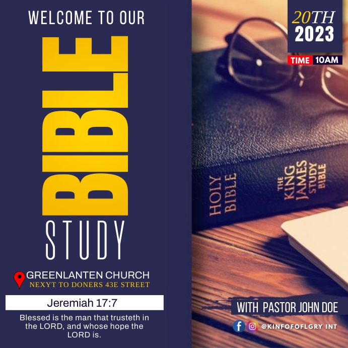 BIBLE STUDY TEMPLATE | PosterMyWall
