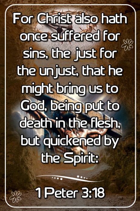 Copy of Bible Verse 1 Peter 3:18 | PosterMyWall