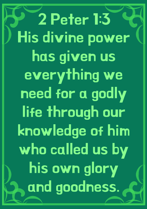 BIBLE VERSE 2 Peter 1:3 CHRISTIAN WALL ART Template | PosterMyWall